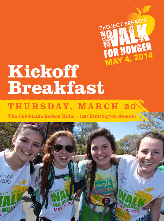 Join us for The Walk for Hunger Kickoff Breakfast - Project Bread